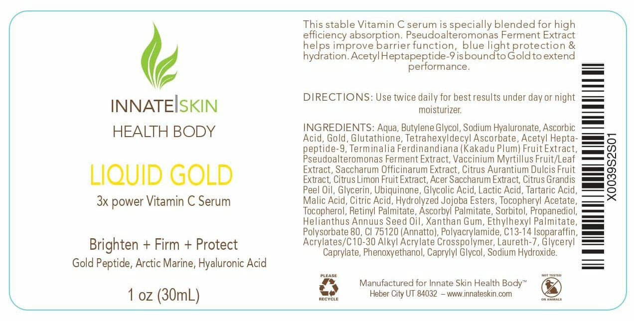 Liquid Gold Vitamin C Serum with Hyaluronic Acid, Gold Peptides and ...
