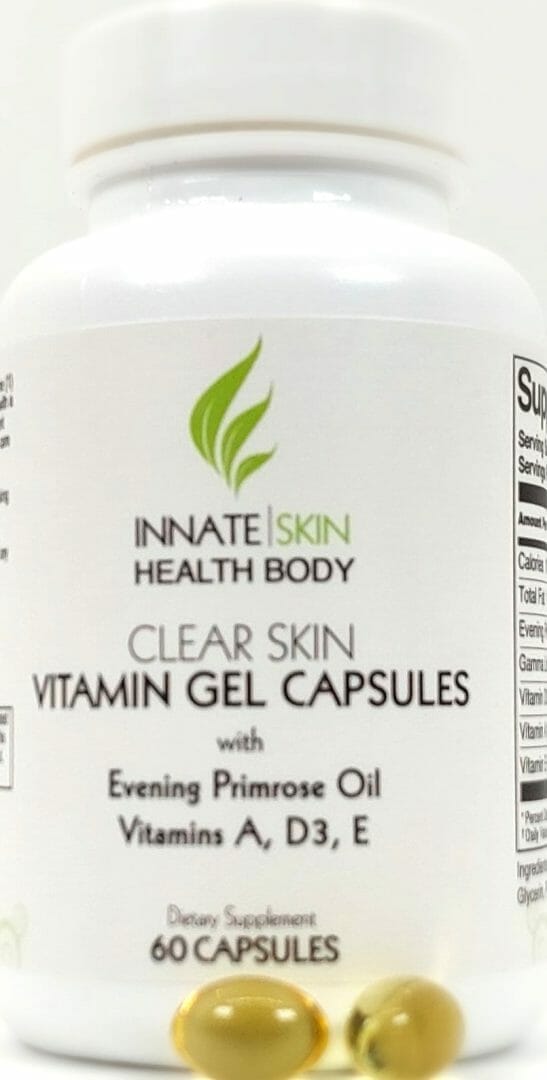 Clear Skin Acne Vitamin Gel Capsules with Evening Primrose Oil, Vitamin ...